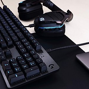 Logitech G513 Lightsync RGB Mechanical Gaming Keyboard - Cable Connectivity - USB 2.0 Type A Interface - English - Windows - Mechanical Keyswitch - Carbon (Renewed)