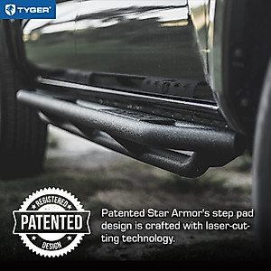 Tyger Auto Star Armor Compatible with 2015-2024 Ford F-150, 2022-2024 F-150 Lightning, 2017-2024 F-250 F-350 Super Duty SuperCrew Cab TG-AM2F20548 Side Step Rails Nerf Bars Running Boards