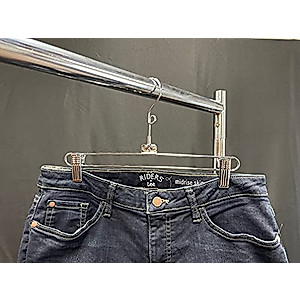 NAHANCO 12" Metal Skirt/Pant Hanger with Loop Hook, High Polished Chrome - 100/CTN.