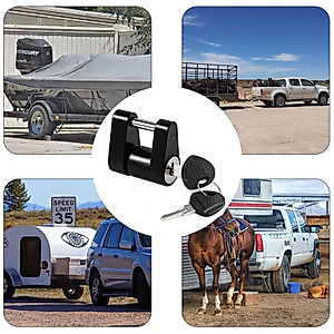 Trailer Hitch Coupler Lock, 1/4 "Diameter, 3/4" Span, Small Copper-plated Ball Cover Trailer Lock for Car, Tug, RV, Trucks (Black)