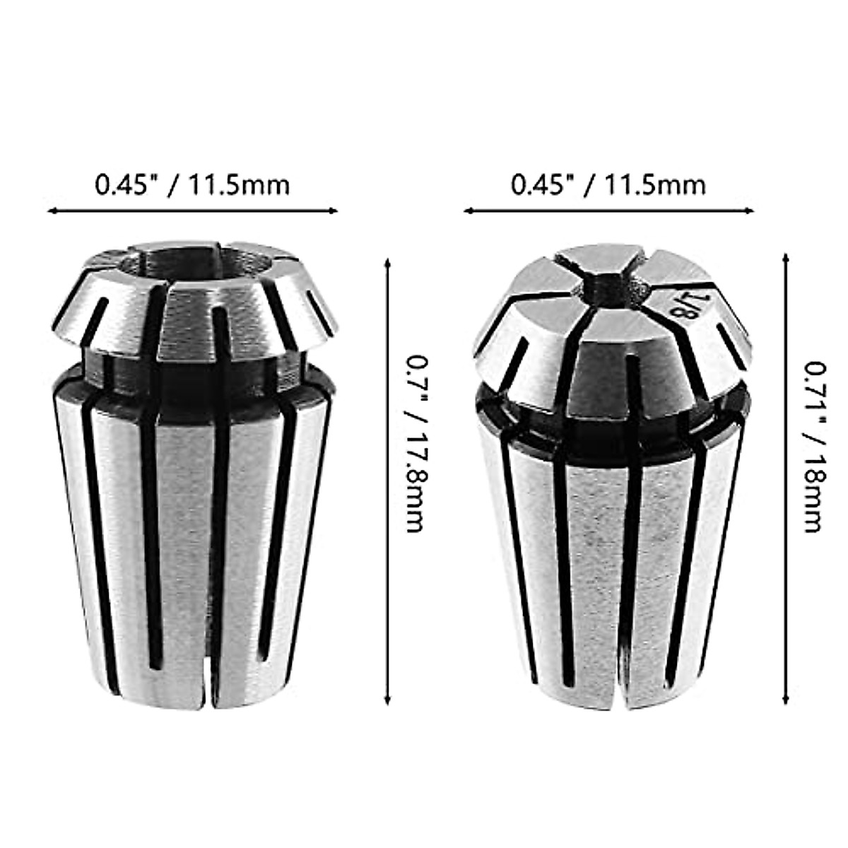 Lanzeuta 1/4" & 1/8" ER11 Spring Collet, High Precision ER11 Collet Chuck for CNC Engraving Machine and Milling Lathe Tool