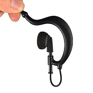 UAYESOK Police Listen Only Ear Hook Earpiece 3.5mm Plug G Shape Surveillance Headset for Radio Speaker Mic,Shoulder Mic(2 Pack)