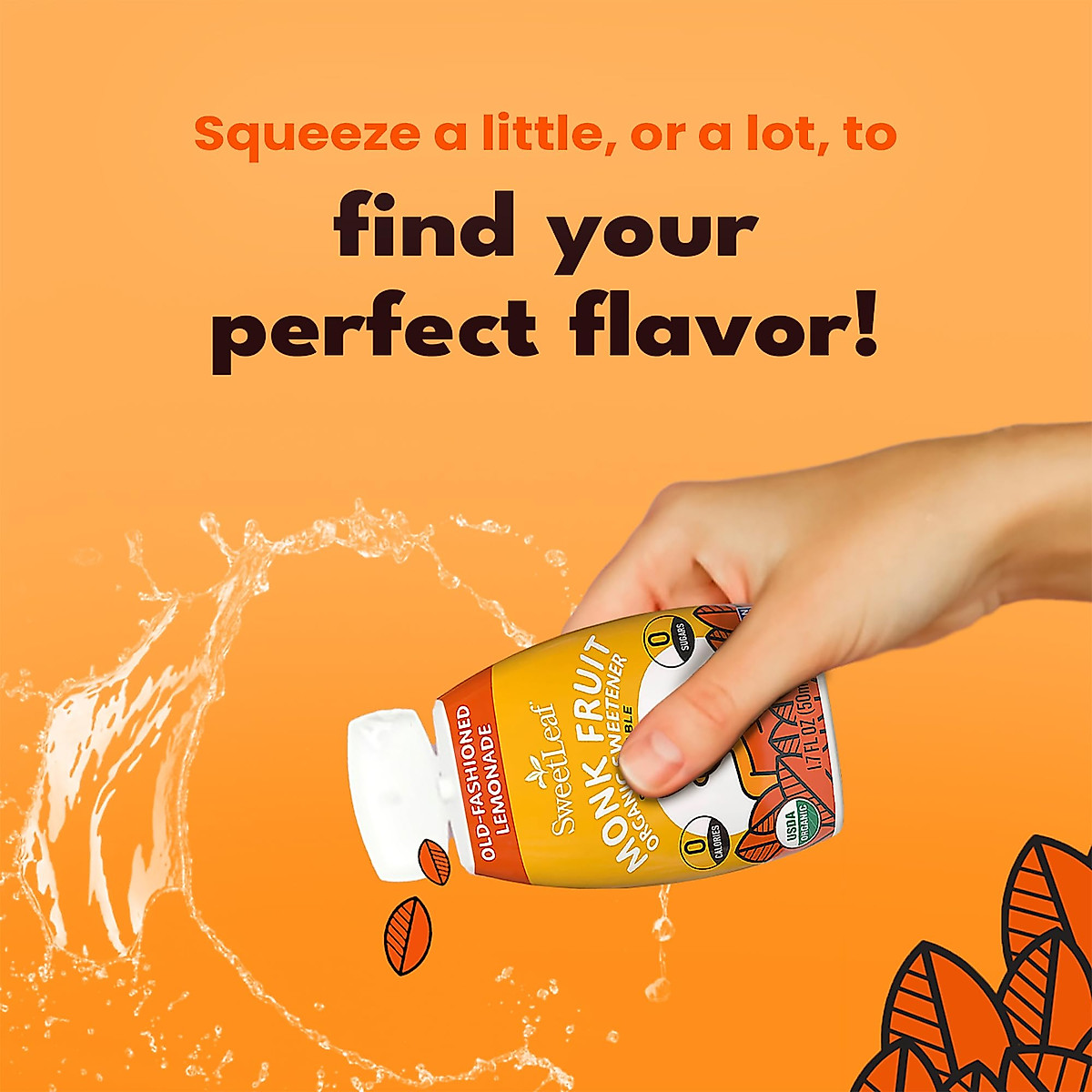 SweetLeaf Lemonade Liquid Monk Fruit - Monk Fruit Liquid Sweetener Drops, Organic Monk Fruit Extract, Zero Calorie Sweetener, Sugar Free, Keto Friendly, Erythritol Free - 1.7 Fl Oz