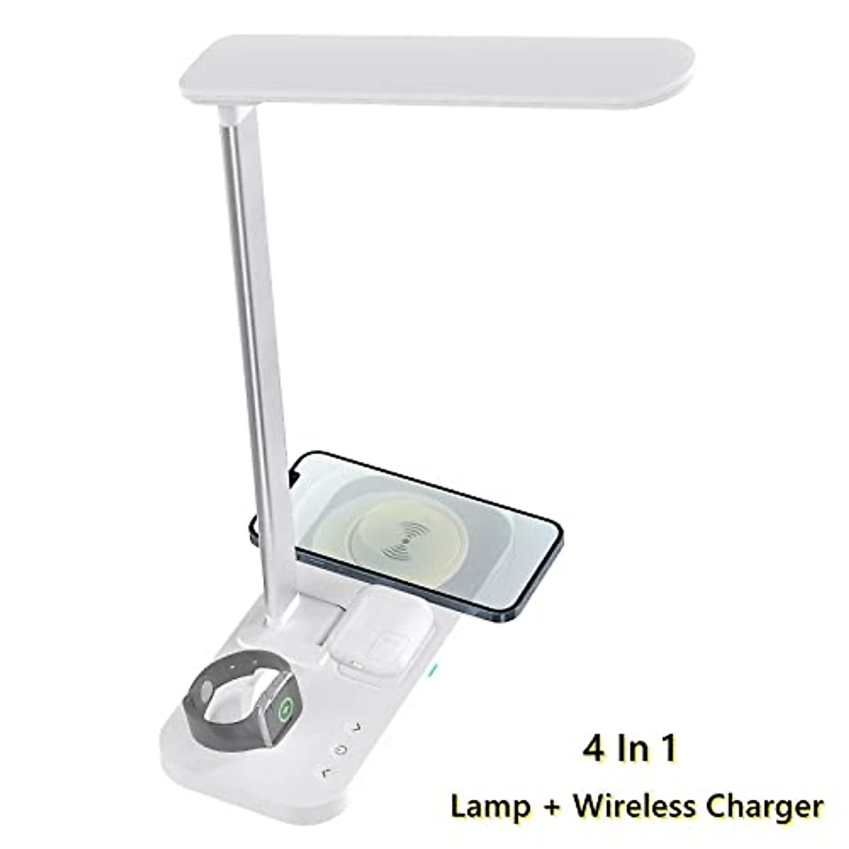 SGDSF 15W QI Quick Wireless Charger LED Desk Lamps Dimmable Eye Table Lamp Watch Charging for Home Office Light
