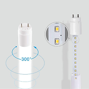 jimwhen 4 Pack T8 LED Light Tube Bulbs, 2FT LED Nano Tube Light,9W (18W Equiv), 5000K Daylight,Ballast Bypass,Single-Ended Power,Milky Cover,G13 Fluorescent Tube Replacement Lights