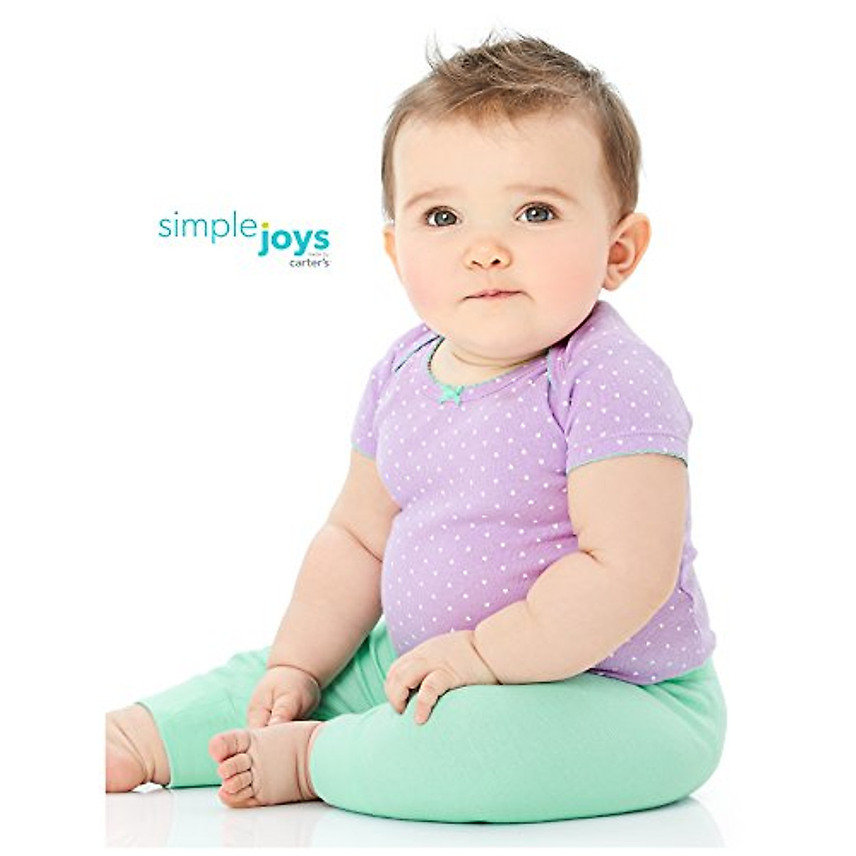 Simple Joys by Carter's Baby Girls' 4-Pack Pant, Mint Green/Pink/Grey, 12 Months