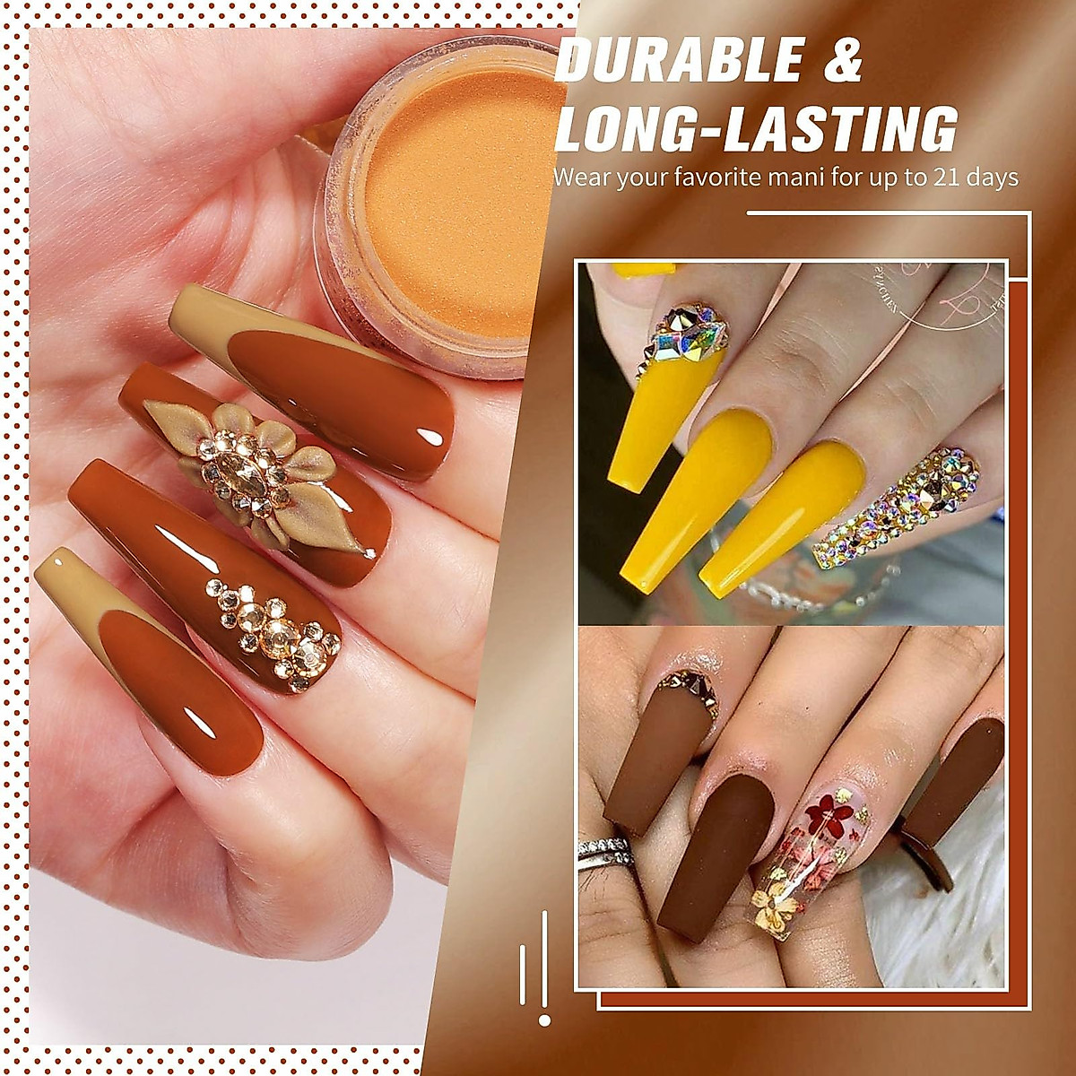 Acrylic Nail Powder Set - Nicole Diary 12 Colors Fall and Winter Acrilicos de uñas Polvo for French Manicure, DIY Nail Art, No UV Light Needed