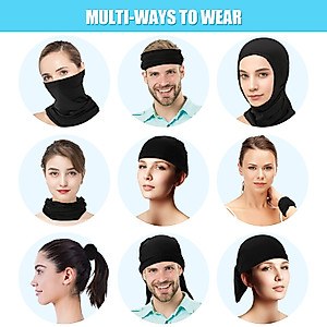 4 Pack Neck Gaiter Breathable Bandana Mask for Outdoor Protection,Washable Reusable Cooling Gator Mask Face Scarf Cover Protect from Dust Sun for Men Women Fishing Cycling Running Gaitor, Solid