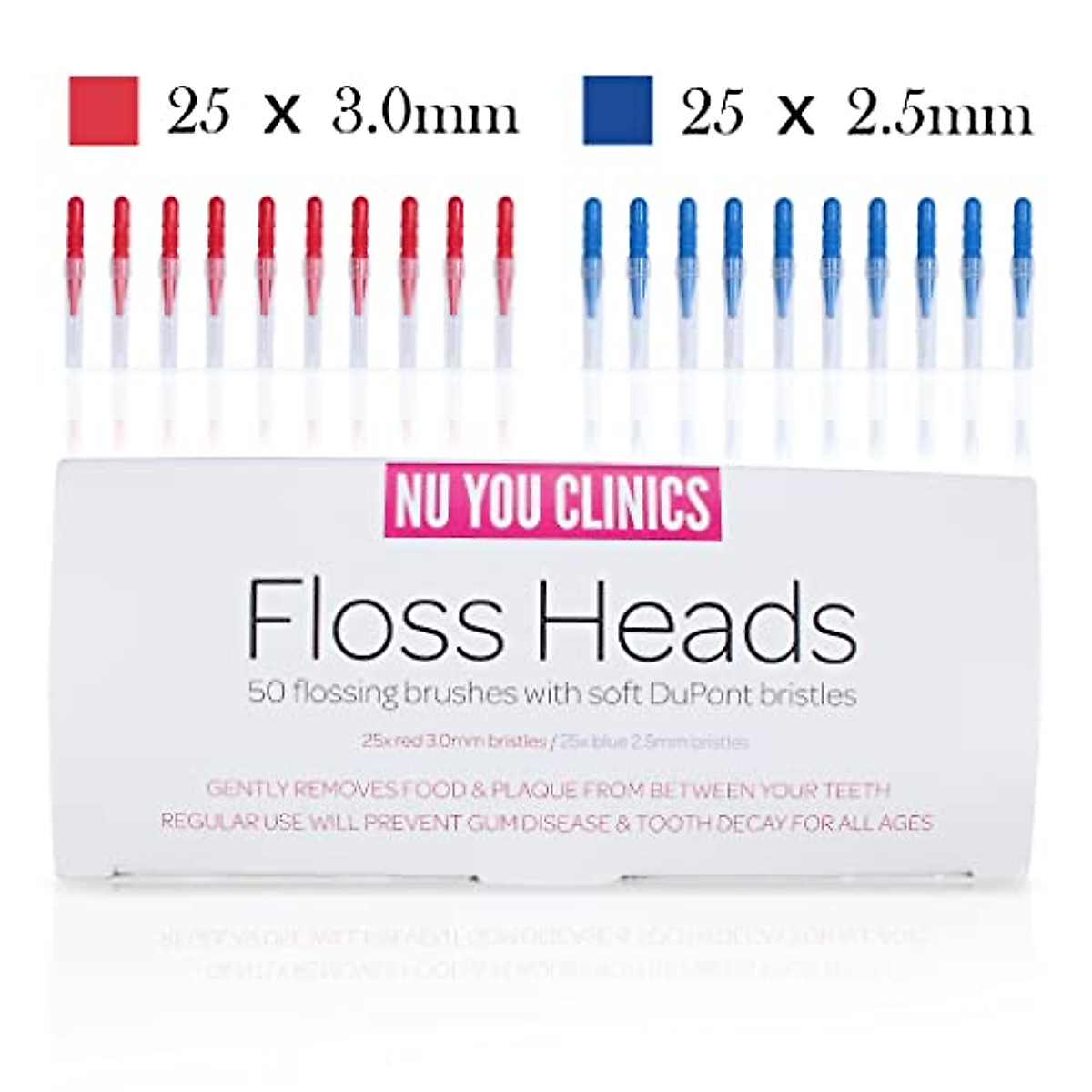 50 Pieces Interdental Brush,Toothpicks Tooth Flossing Head Oral Dental Hygiene Brush,Teeth Cleaner Dental Floss Stick Tooth Cleaning Tool