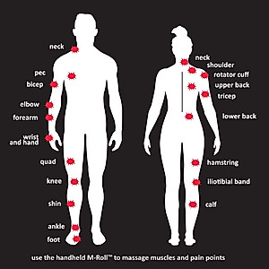 M-ROLL 20” Stick Massage Roller - Use to Massage Muscle Aches and Pain, Trigger Point Knots and Help Reduce Stress, Easily Roll Away Pain