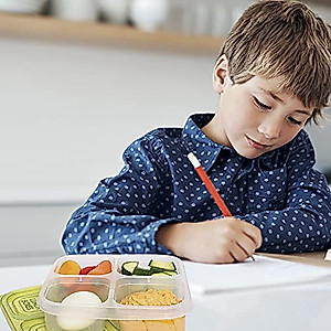 EasyLunchboxes® - Bento Snack Boxes - Reusable 4-Compartment Food Containers for School, Work and Travel, Set of 10, (Classic)