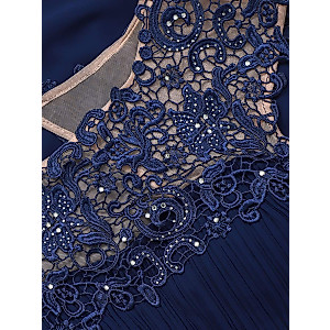 Ever-Pretty Womens Plus Size Rinestone Maxi Formal Evening Dresses Navy Blue US20