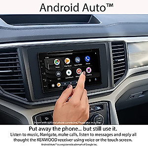 KENWOOD DDX5707S Double Din DVD Car Stereo with Apple Carplay and Android Auto, 6.8 Inch Touchscreen, Bluetooth, Backup Camera Input, Subwoofer Out, USB Port, A/V Input, FM/AM Car Radio