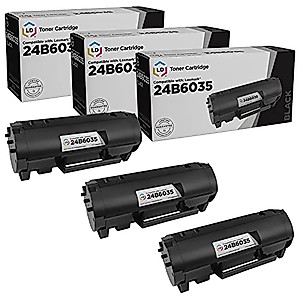 LD Compatible Toner Cartridge Replacement for Lexmark M1145 24B6035 (Black, 3-Pack)