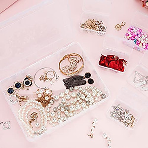 Gbivbe Small Plastic Storage Box, 13 Pieces Plastic Storage Cases Bead Organizers Boxes with Lid Mini Rectangles Boxes Craft Supply Case Bead Containers for Organizing