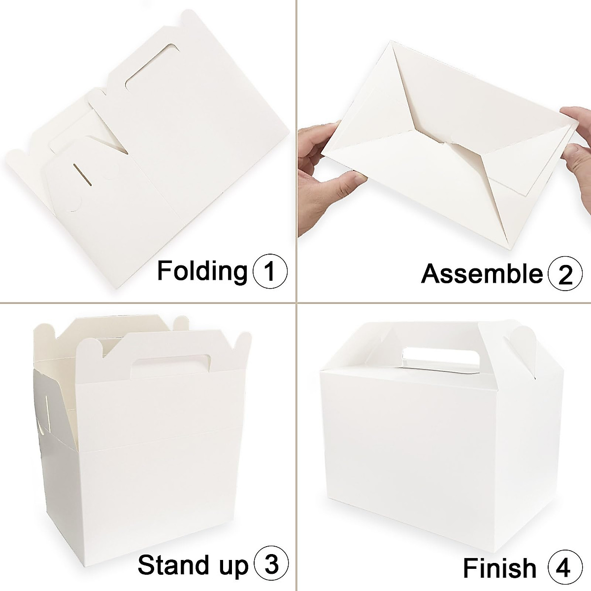 Unarty Large Gable Boxes, 30 Pcs 9 x 6 x 6 Inch White Cardboard Treat Boxes for Gift, Party Favor Boxes for Wedding, Baby Shower, Birthday and Other Events