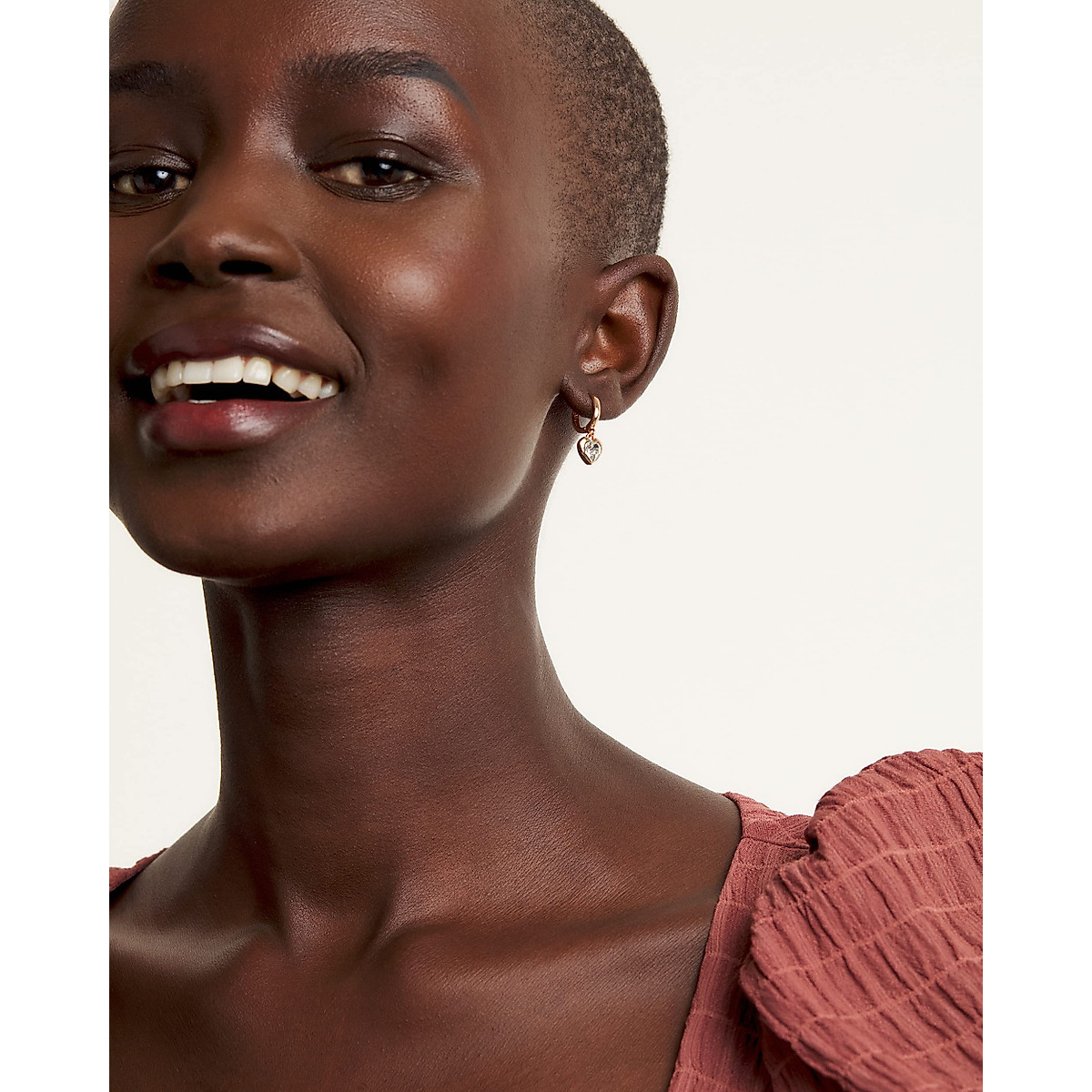 Ted Baker London Hanniy Crystal Heart Huggie Hoop Earrings for Women