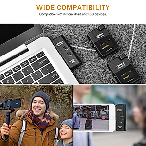 Comica BoomX-DMI RX Wireless Microphone Receiver for Comica BoomX-D 2.4G Wireless Microphone Compatible with iPhone/iPad(Not Compatible with The New Version of BoomX-D)