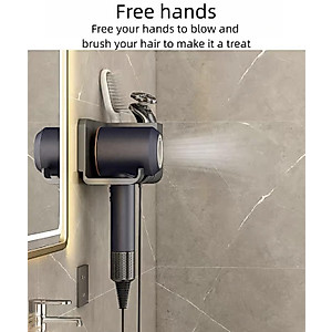 ZCYJHOT Hair Dryer Holder Wall Mounted, Self Adhesive Hair Dryer organizer Wall Mount, Blow Dryer Holder for Dyson Supersonic, Hair Dryer Stand for Bathroom