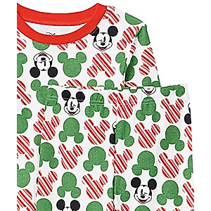 Amazon Essentials Disney | Marvel | Star Wars Boys' Snug-Fit Cotton Pajama Sleepwear Sets, Mickey Holiday - Baby and Kids, 8