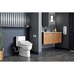 KOHLER BH90-N0 Novita Elongated Electric Bidet Toliet Seat, Heated Bidet Seat for Existing Toilets, Bidet Warm Water with Dryer, White