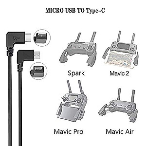 RCstyle Durable Micro USB-IOS Cable Compatible with DJI Mavic Air/Pro/Mini/Spark (to Type-C)