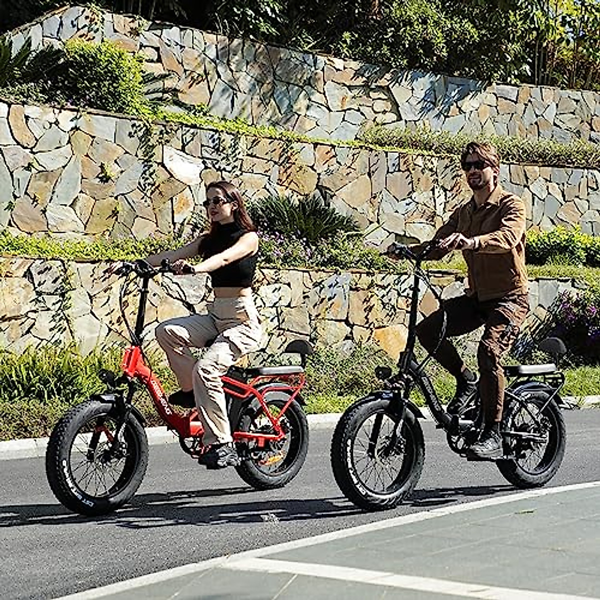 GESHENG 90Miles Long Range【Samsung 30AH】 Electric Bike, 750W&28MPH Folding Ebike for Adults, 20 x 4.0” Step-Thru & Fat Tire E Bike with Shimano 7-Speed, 2seats Commuter Electric Bike