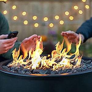 Dreffco Stainless Steel Fire Pit Burner Pan & Ring Standard Kit with Spark Ignition for Natural Gas, 36-Inch Pan, 30-Inch Ring, 200,000 BTU Max