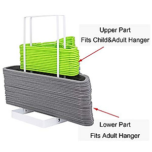 Hanger Storage Organizer, 110 Wire Clothes Hanger Holder, Hanger Stacker Rack for Laundry Closet, Hanger Caddy Stand for Adult or Child Clothes Hangers White