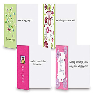 Thinking of You Greeting Cards Value Pack III- Set of 8 (4 Designs) Large 5" x 7" Cards, Sentiments Inside, Friendship Cards