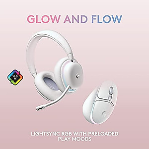 Logitech G735 Wireless Gaming Headset + G705 Mouse, Customizable LIGHTSYNC RGB Lighting, Lightspeed Wireless, Bluetooth, PC/Mac/Laptop - White Mist