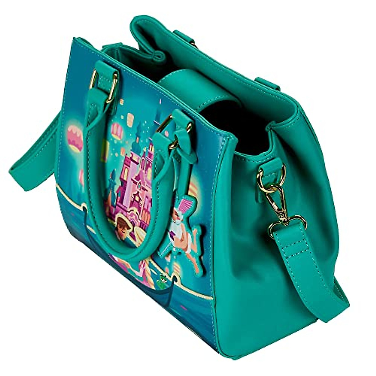 Loungefly Tangled Rapunzel Castle Glow in the Dark Crossbody Bag