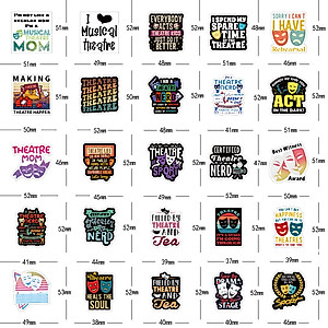63Pcs Theater Stickers Graffiti Aesthetics Waterproof Vinyl for Kids Girls Boys Teens Adults for Water Bottles Laptop Suitcase for Birthday Party Supplies Halloween Decoration Favors