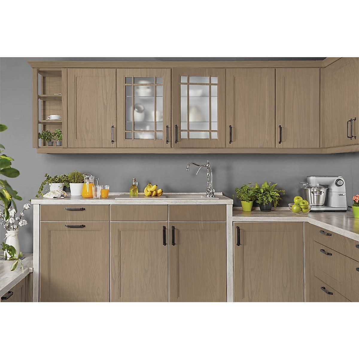 Wood Finish Multi-Purpose Kit – GO Beyond Faux Wood with Paintable Liquid Wood Based Primer and Gel Stain - Graining Tools Included (16oz Kit, Pickled Oak)