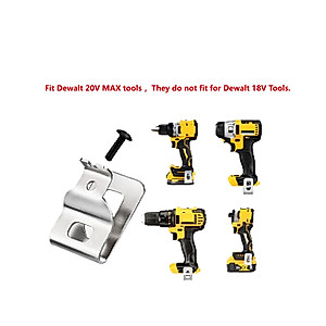 N268241 N086039 Stainless Steel Belt Clips for Dewalt 20V Power Tools, Compatible with, DCD980, DCD985, DCD980L2, DCD985L2,Includes Screws and Drill Tool Hooks (4-pack)