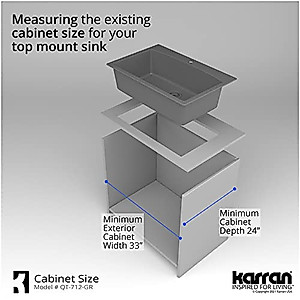 Karran QT-712 Drop-In Quartz Composite 33 in. 1-Hole Single Bowl Kitchen Sink in White