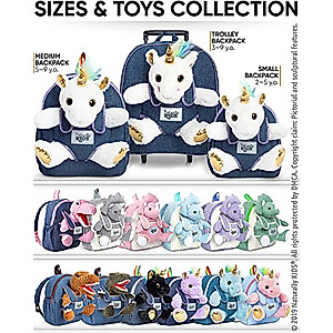 Naturally KIDS Rolling Backpack for Girls, Toddler Luggage for Girls, Toddler Suitcase for Girls, Toddler Unicorn Backpack for Girls 4-6, Kids Backpacks Girls Kindergarten, Roller Backpacks Girls Boys
