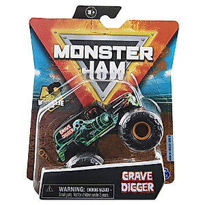 Monster Jam 2021 Spin Master 1:64 Diecast Monster Truck with Wheelie Bar: Retro Rebels Grave Digger
