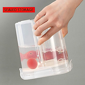 AIKENR Airtight Food Storage Containers with Lids, Cereal Dry Food Storage Container for Keeping Food Dry & Fresh, Clear Plastic Cereal Storage Box Ideal for Candy Snacks 1.9L