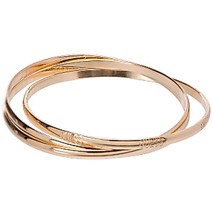 GUESS "Basic" Gold 3 Piece Interlocking Bangle Bracelet