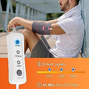 Comfheat Elbow Heating Pad Wrap for Joint Pain USB Heated Elbow Brace for Tendonitis and Tennis Elbow Portable Moist Heat Therapy Elbow Sleeve Adjustable Temperature (Non-Chargeable)