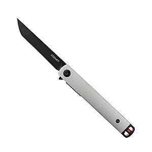 Coast Founder's Collection SELECT LX502, Gentleman's EDC Folding Pocketknife, Tanto Blade, Flipper Tab, Liner Lock, Two Position Pocket Clip, Black 9Cr18Mov Stainless-Steel, Silver