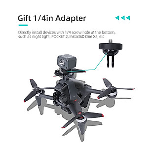 BTG DJI FPV Drone Action Camera Mount Holder for DJI Action 2 /OSMO Action/Pocket 1,2 /GoPro Series/Fimi Palm 1, 2 / Insta360 ONE X2/ONE R/Night Light/Fill Light Sport Camera Mount