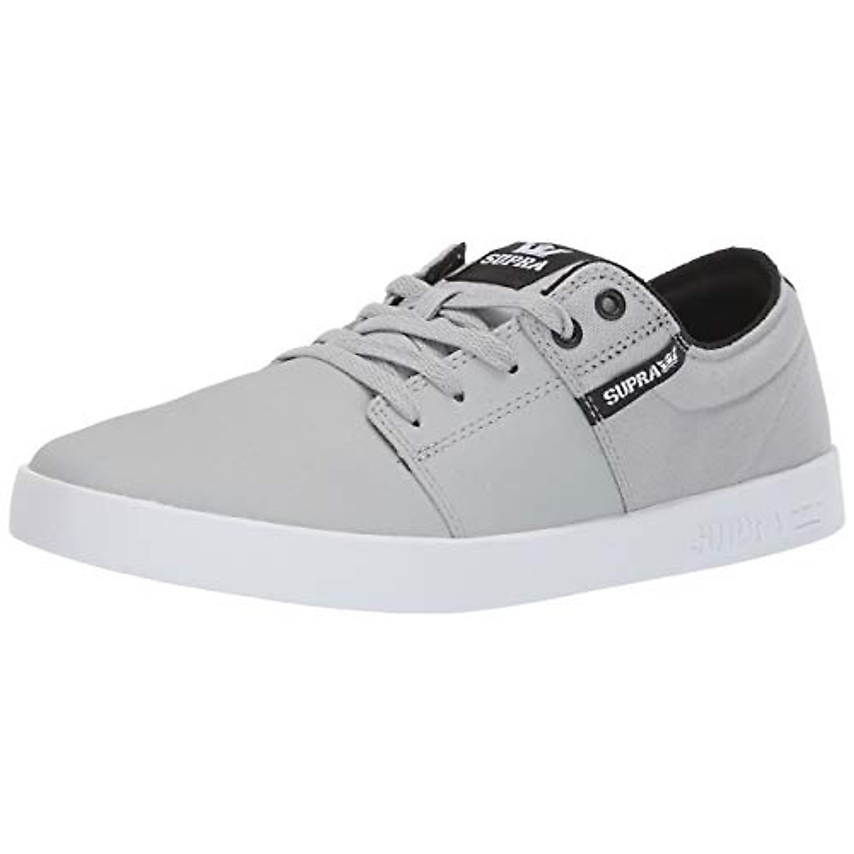 SUPRA Unisex-Adult Stacks II Skate Shoe, LT Grey TUF-White, 8 Regular US