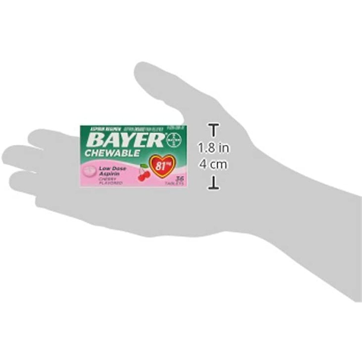 Bayer Chewable Low Dose Baby Aspirin Cherry Flavor 36 Tablets - 2 Pack