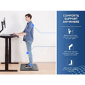 ZVV Kitchen Mats Cushioned Anti Fatigue 2PCS Kitchen Rugs Waterproof Non-Slip Durable Stain Resistant Thick Memory Foam Heavy Duty Ergonomic Comfort Standing Mat for Floor,Laundry,Housewarming Gifts