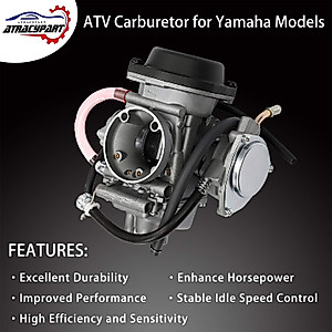 YFM350 Carburetor Compatible with 2004-2013 Yamaha Raptor 350 YFM350R YFM350RSE YFM350RSE2 Carb