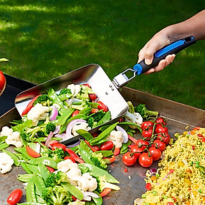 Razor Griddle Food Scooper, Stainless Steel Griddle Food Mover, Multi-Purpose Extra-Large Food Scoop for Outdoor Cooking, BBQ, Grilling, Large Food Shovel, Grill Spatula for Stir Fry & More - 08835RZ