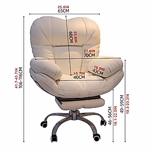 Home Office Desk Chairs Lazy Sofa Recliner Chair Lift Computer Gaming Chair Backrest for Living Room, Video Gaming Chairs Comfortable Office Desk Chairs Armchair for Bedroom (Color : Beige with footr