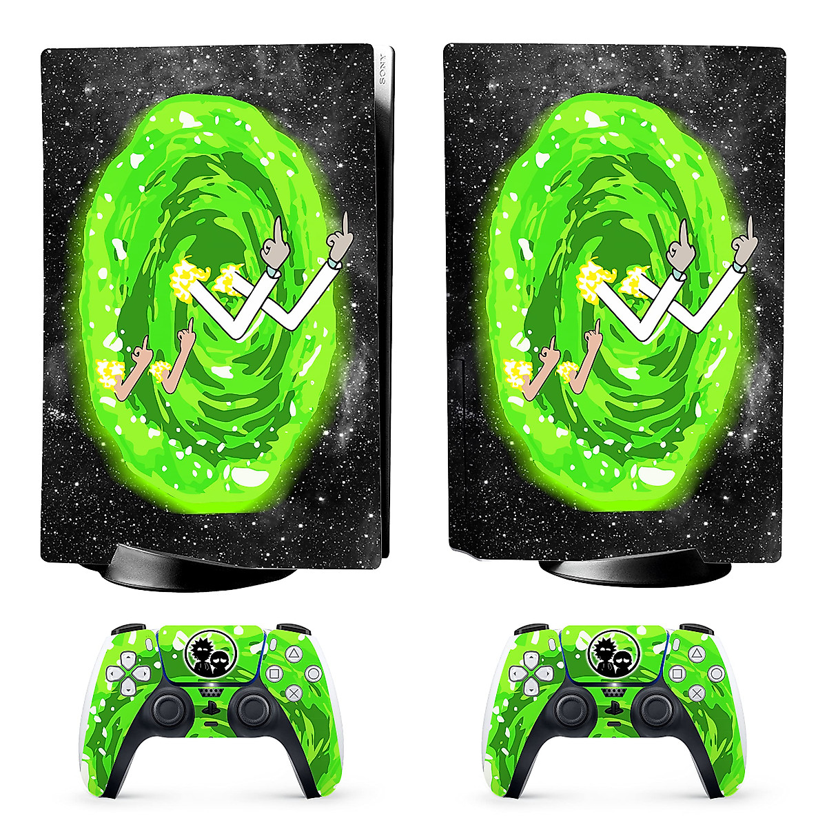 HK Studio Magic Portal Decal Sticker Skin Specific Cover for Both PS5 Disc Edition and Digital Edition - Waterproof, No Bubble, Including 2 Controller Skins and Console Skin